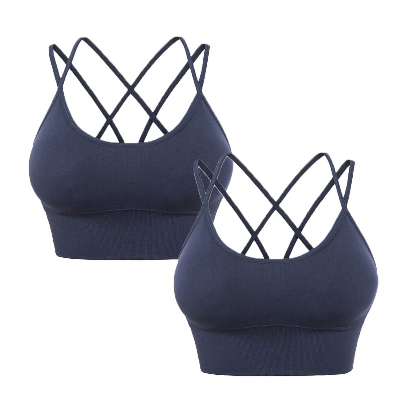 Xmarks Cross Back Sport Bras Padded Strappy Criss Cross Cropped Bras ...