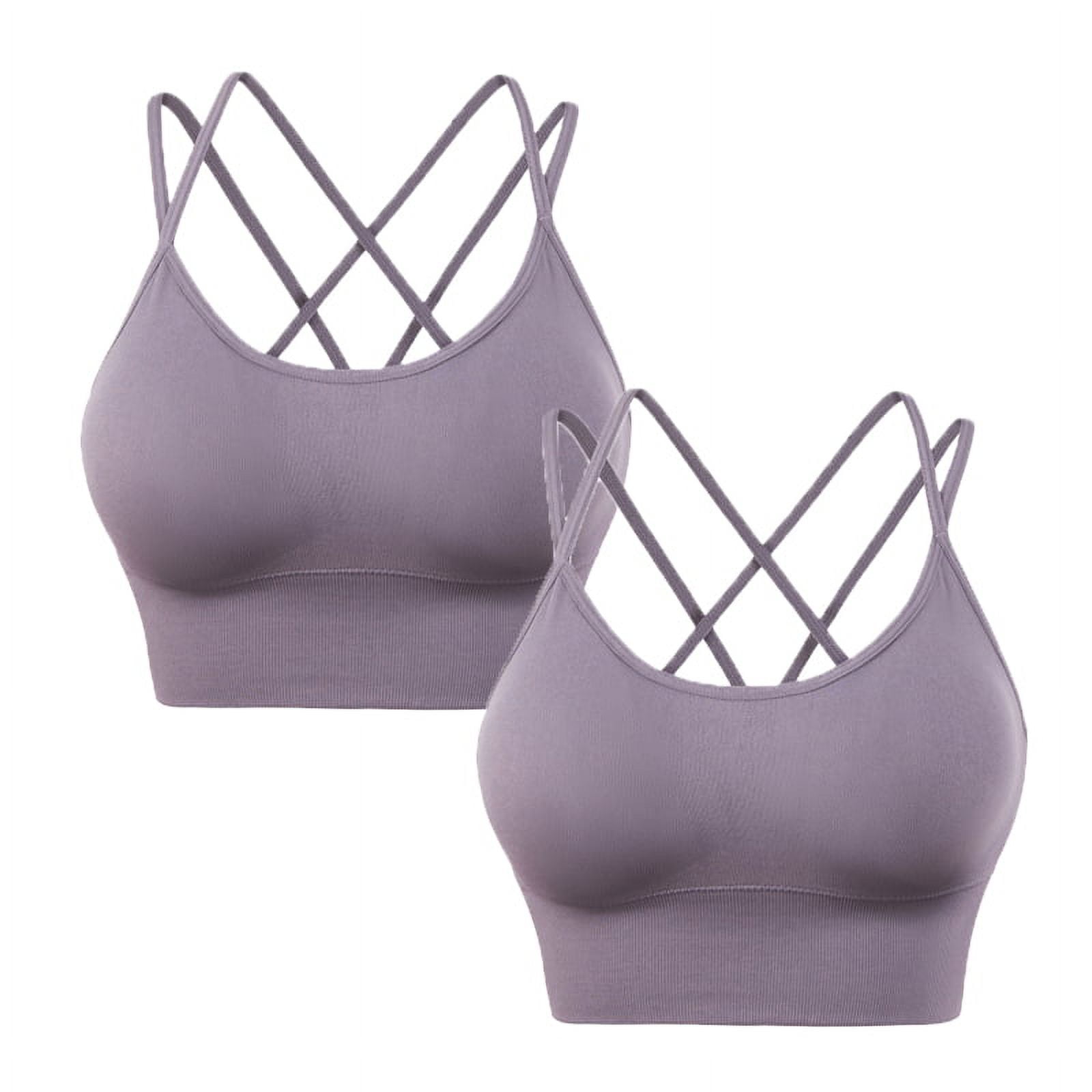 Xmarks Cross Back Sport Bras Padded Strappy Criss Cross Cropped Bras ...