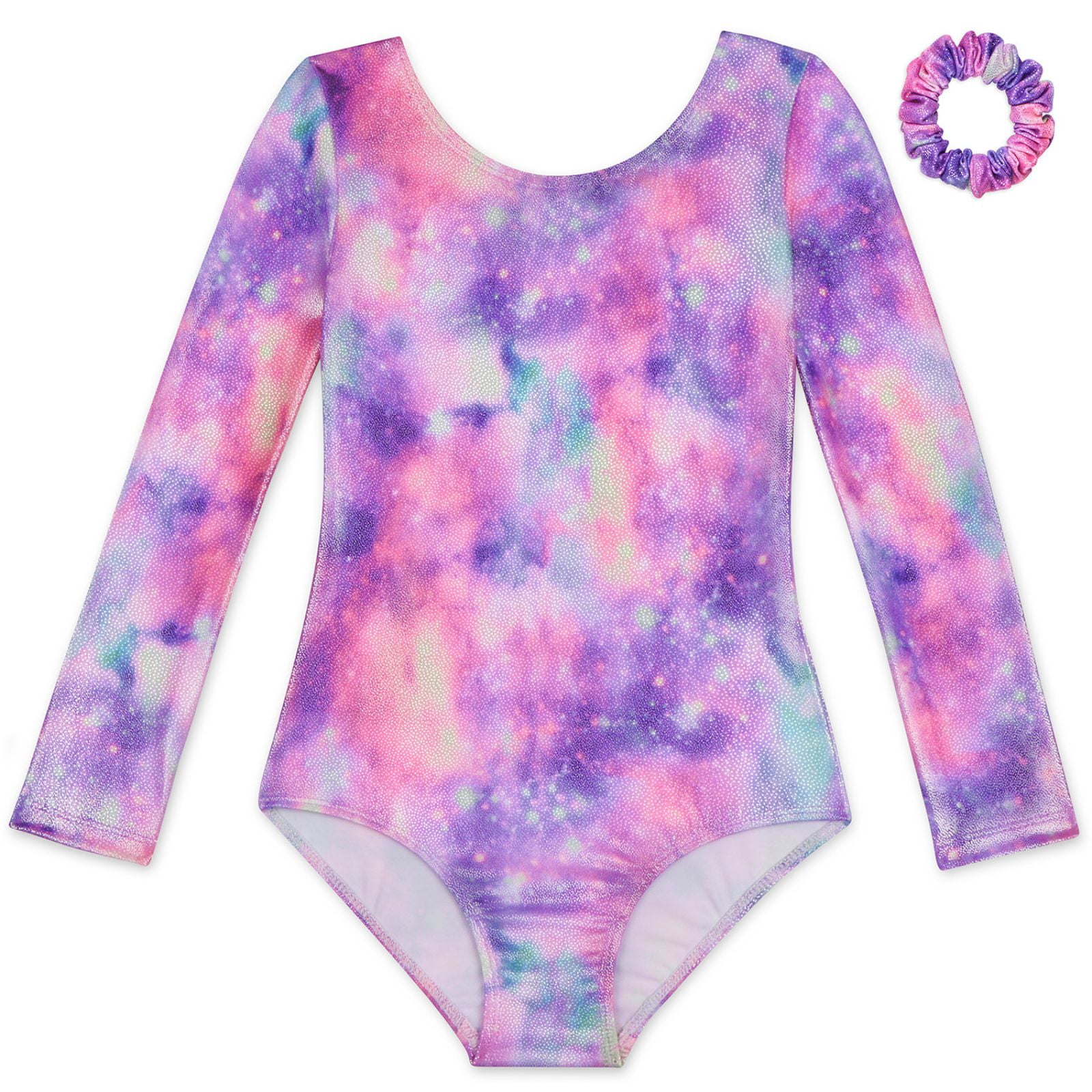 Xmarks Girls Gymnastic Leotards Long Sleeve Tie-dye Unitard Dance ...