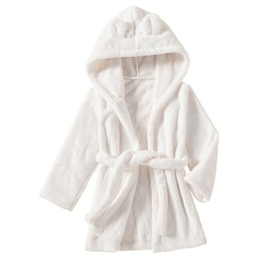 Cotton Terry Kids Unisex Bath Robe, Small/Medium, White - Walmart.com