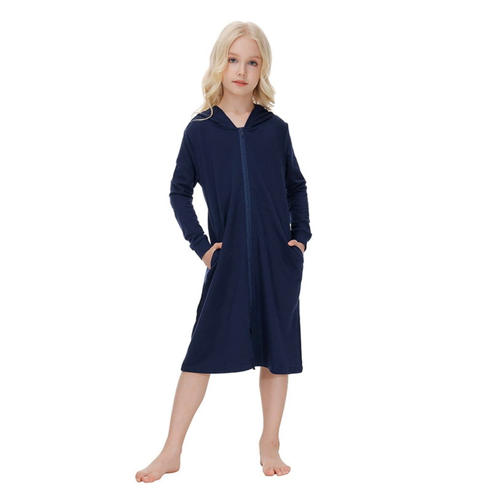 Xmarks Kids Hooded Towel Beach Cover Up with Zip, Cotton Swim Robe for ...