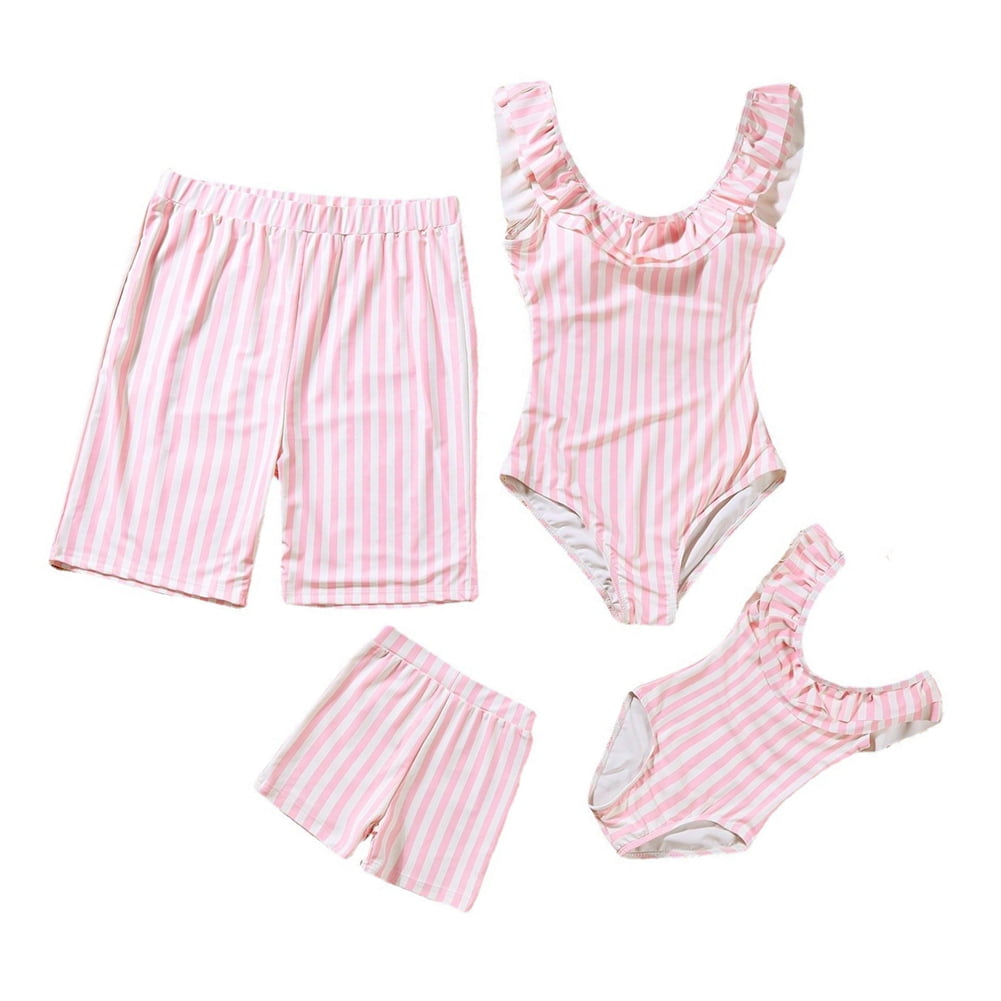 Xmarks Matching Family Swimsuits Mommy and Me Ruffle One Piece Swimwear ...