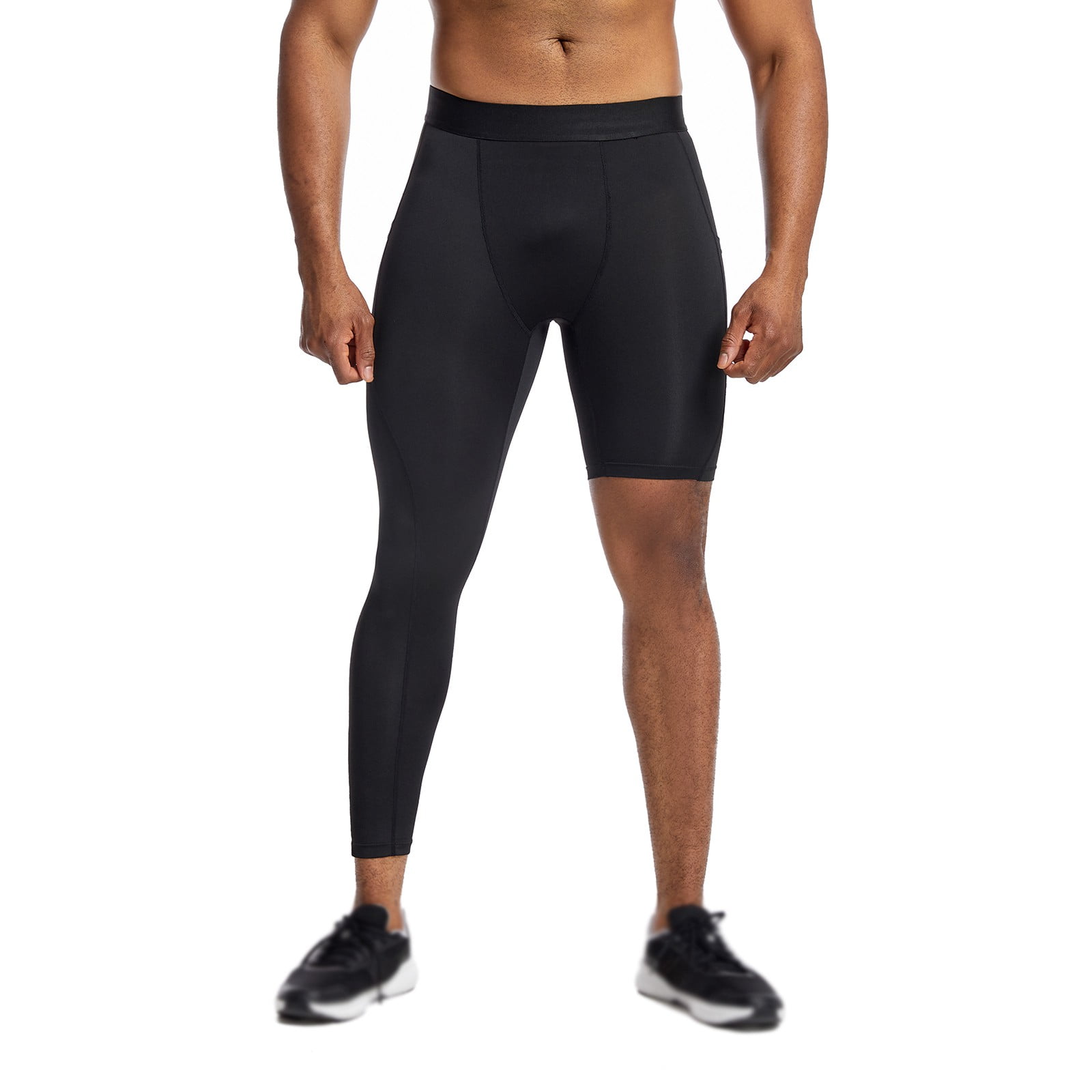 Xmarks Men's One Leg Compression Pants with Pockets, Quick Dry Athletic ...
