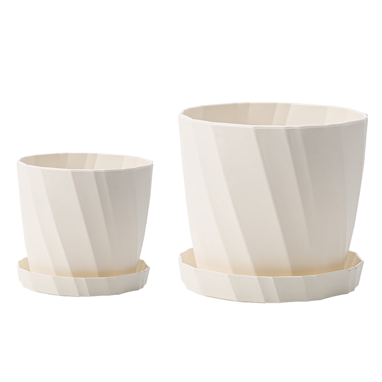 Xmarks Plastic Planter with Drainage Hole and Saucer, Solid Color ...