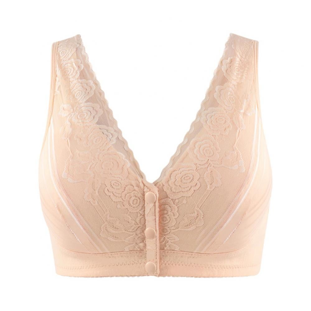 Xmarks Soft Cotton Bras for Women Wirefree Plus Size Front Closure ...