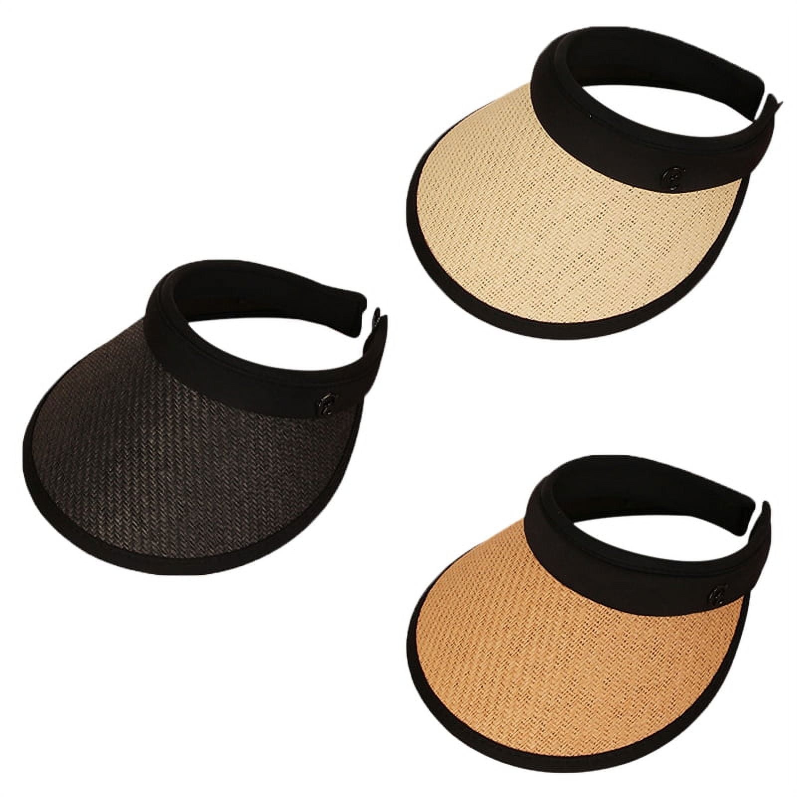 Xmarks Straw Sun Visors Hats for Kids Boys and Girls Wide Brim Roll Up ...