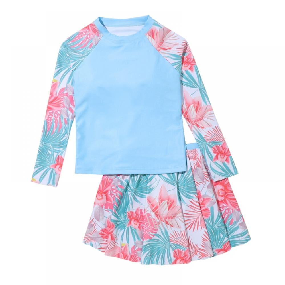 Xmarks Toddler Baby Girls Rash Guard Swimsuit Long Sleeve 2 Piece Swim xmarks-toddler-baby-girls-rash-guard-swimsuit-long-sleeve-2-piece-swim