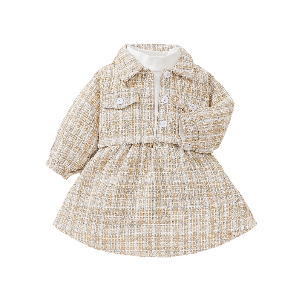 Xmarks Toddler Girl's 2 Piece Outfits Plaid Tweed Jacket and Short ...