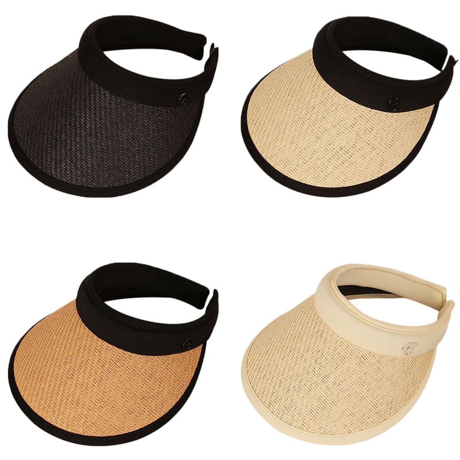 Xmarks Unisex Kids Summer Visor Hats Wide Brim Beach Straw UV ...