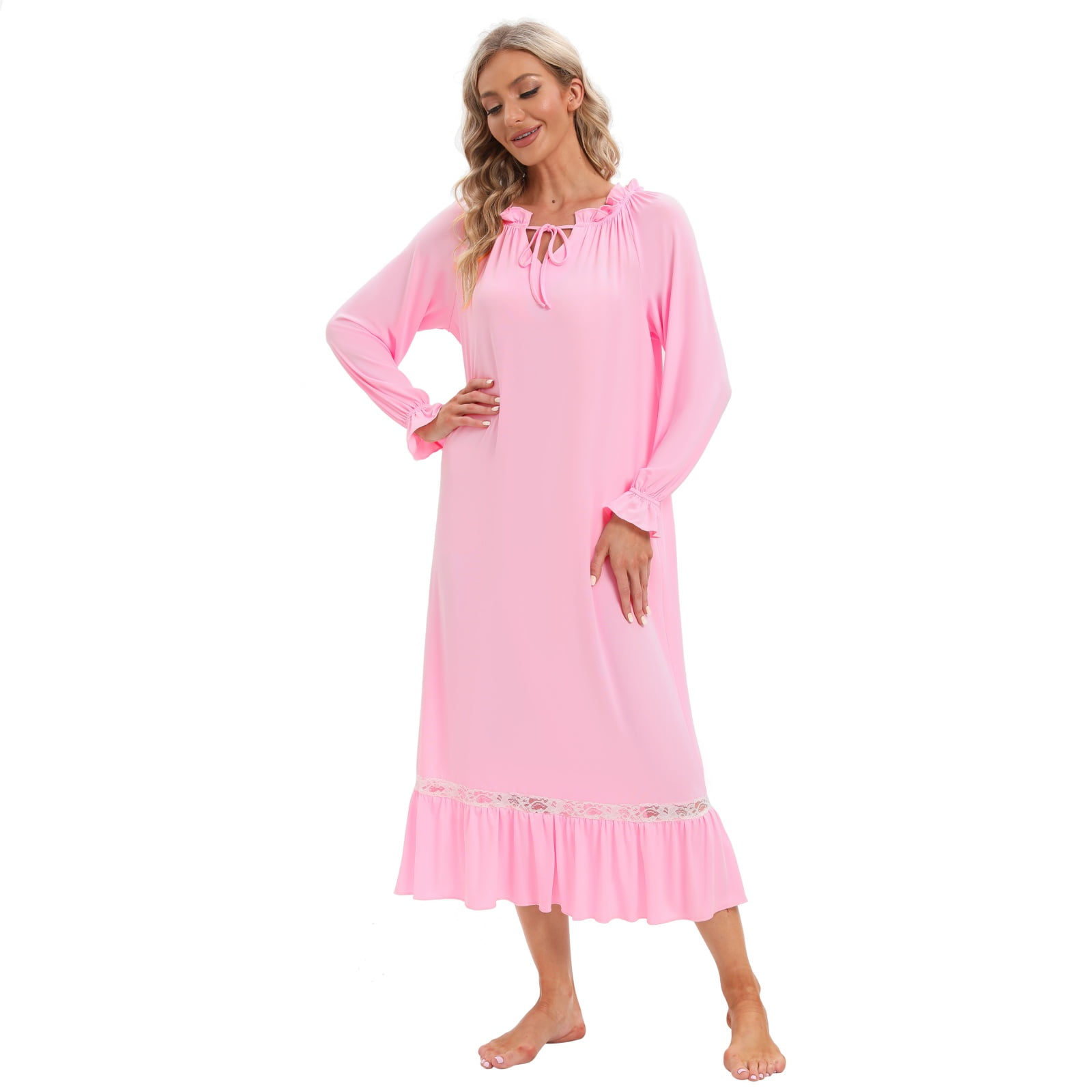 Xmarks Victorian Nightgowns for Women Long Sleeve Night Gown Long ...