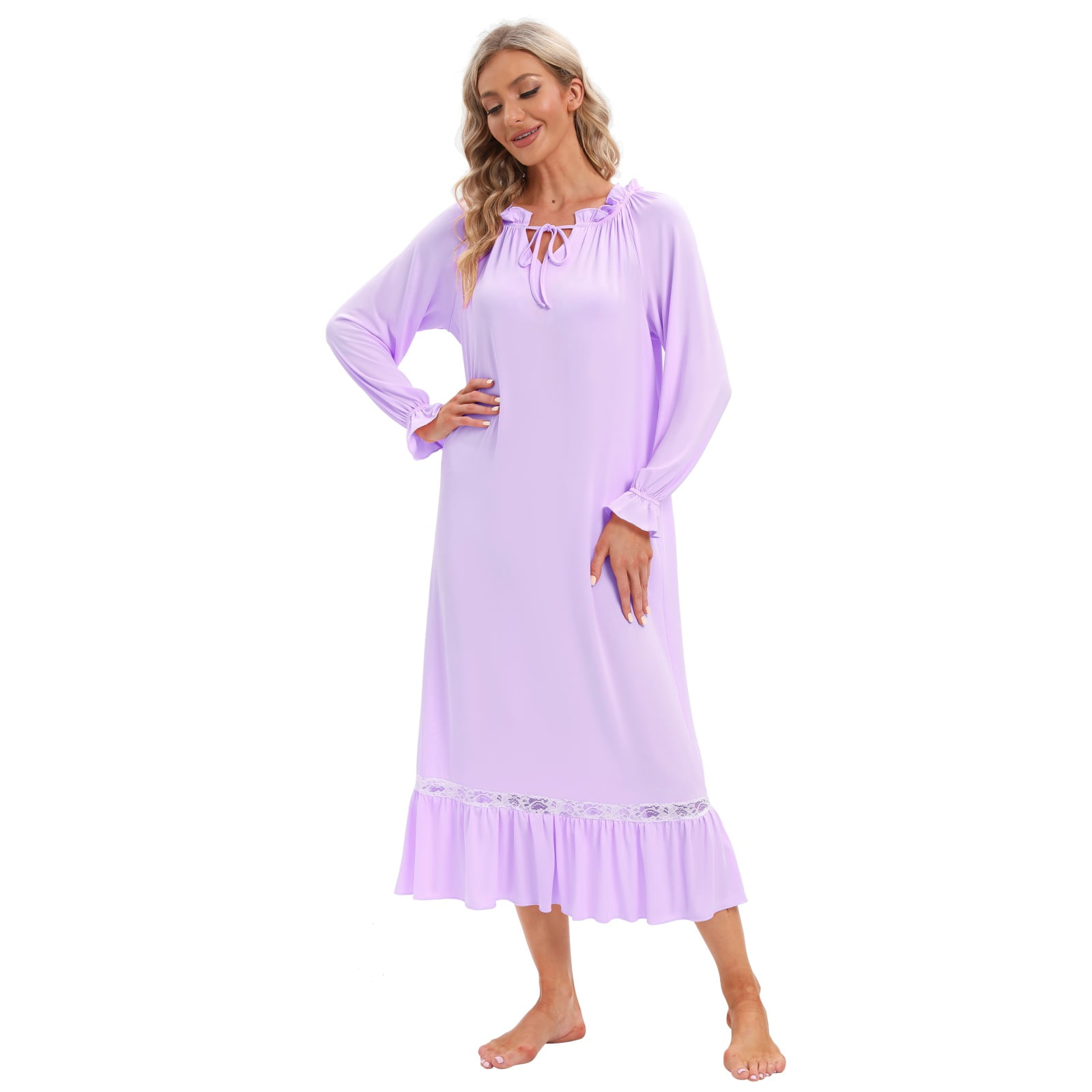 Xmarks Victorian Nightgowns for Women Long Sleeve Night Gown Long ...