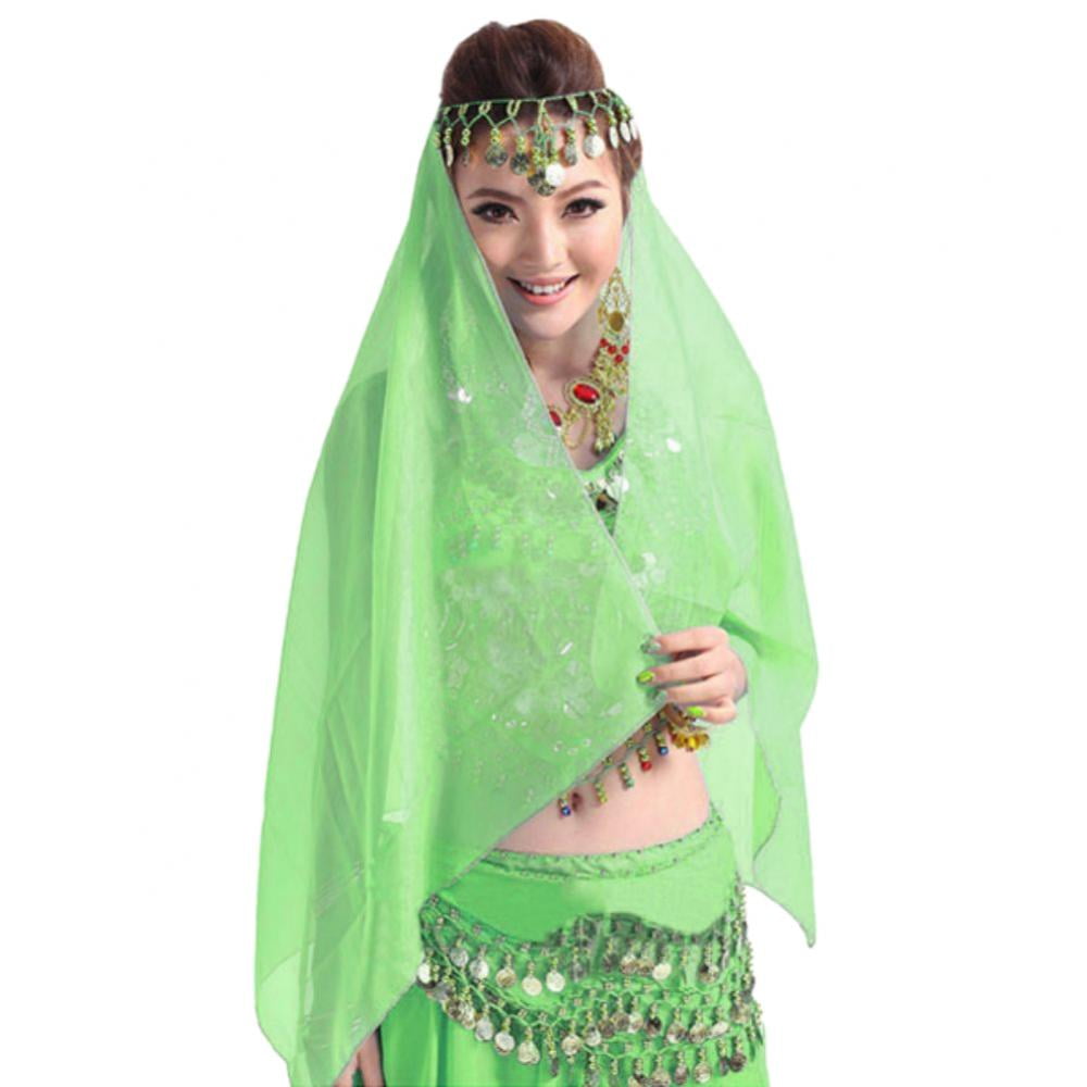 Xmarks Women's Belly Dance Big Headscarf Indian Tribal Chiffon Veil ...