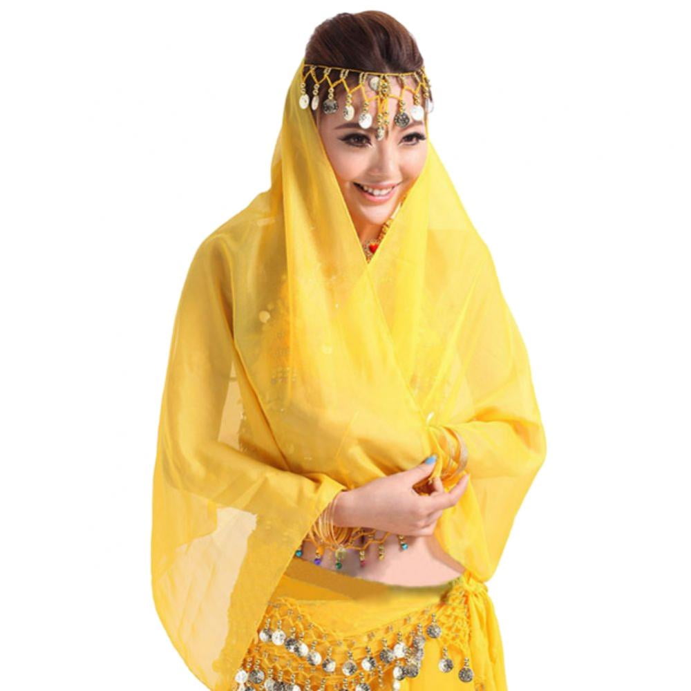 Xmarks Women's Belly Dance Big Headscarf Indian Tribal Chiffon Veil ...