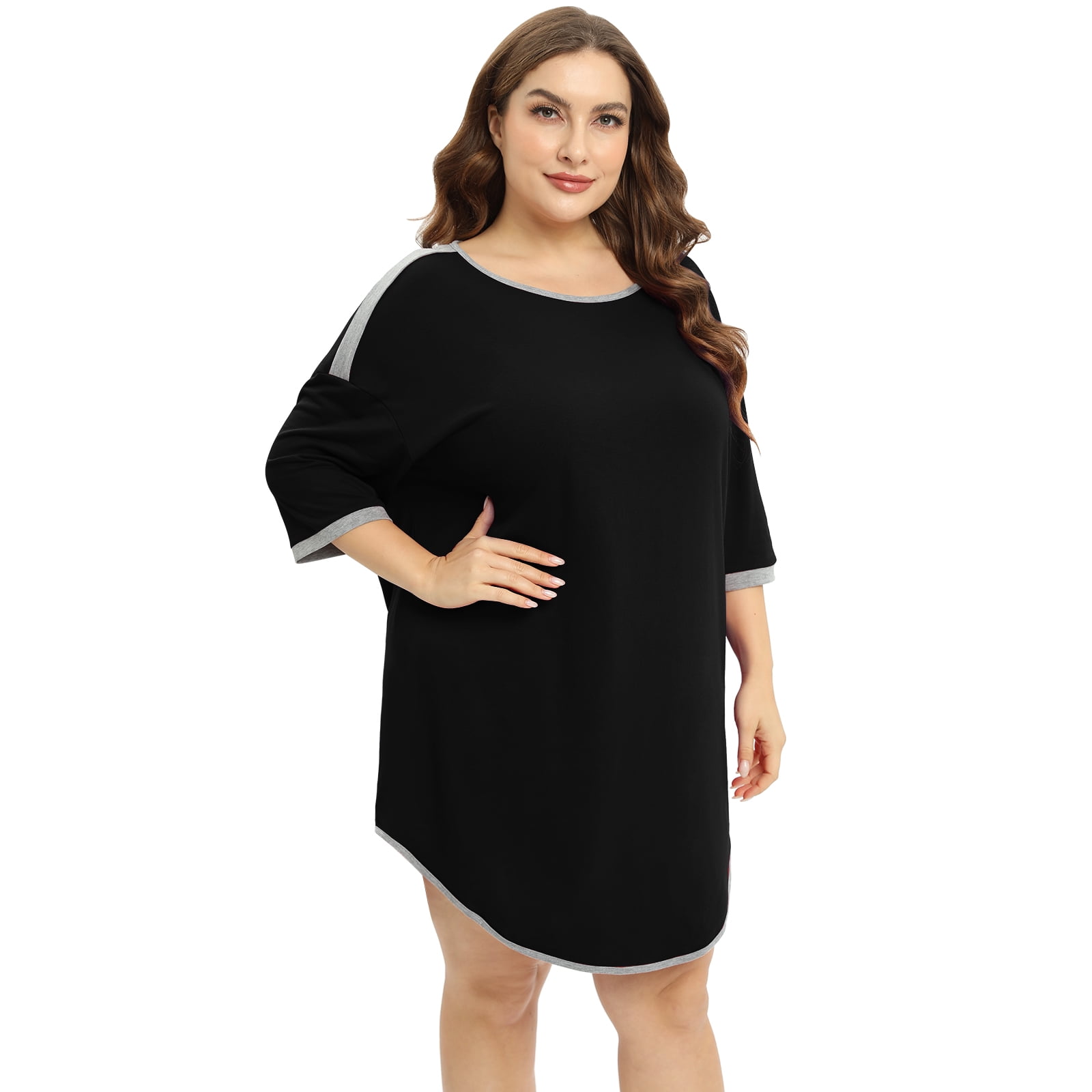 Xmarks Women's Plus Size Nightgown Short Sleeve Sleepwear Comfy ...