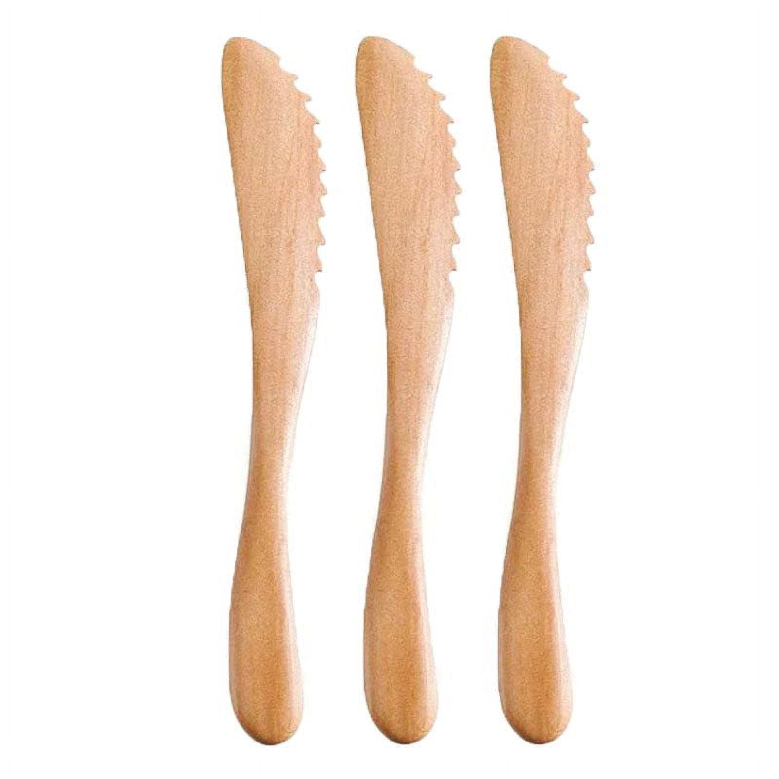 Xmarks Wooden Butter Knife Cheese Spreader 7", Set of 3, Restaurant ...
