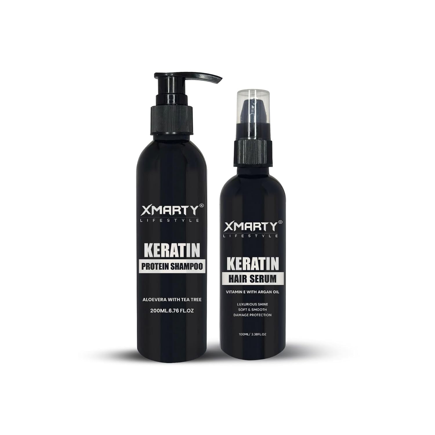 Xmarty Lifestyle Keratin Protein Shampoo Hair Serum Set Strengthen Repair and SilkySmooth Hair ...
