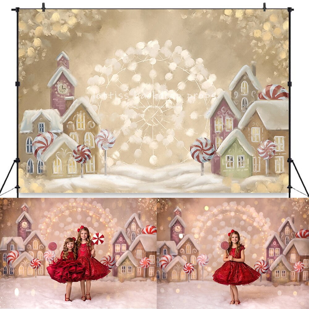 Xmas Candy House Backdrops Kids Portrait Photocall Child Baby Christmas ...