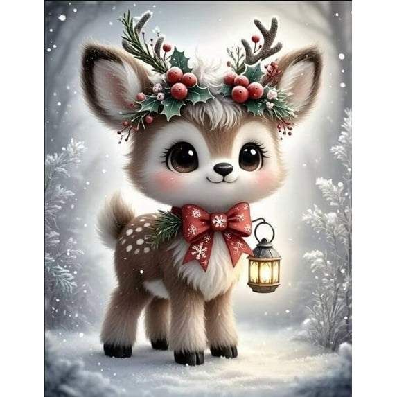 Xmas Deer Diamond Art Painting Kits for Adults,Christmas DIY 5D Diamond ...