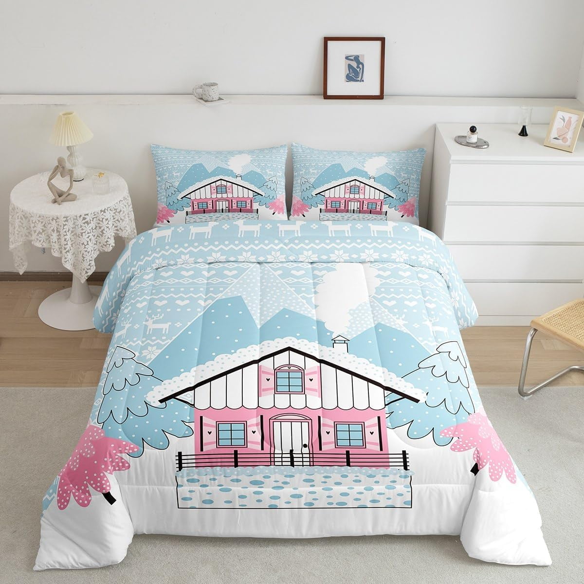 Xmas Dragon Children Comforter Set Blue Moon Bedding Set for Kids Boys ...