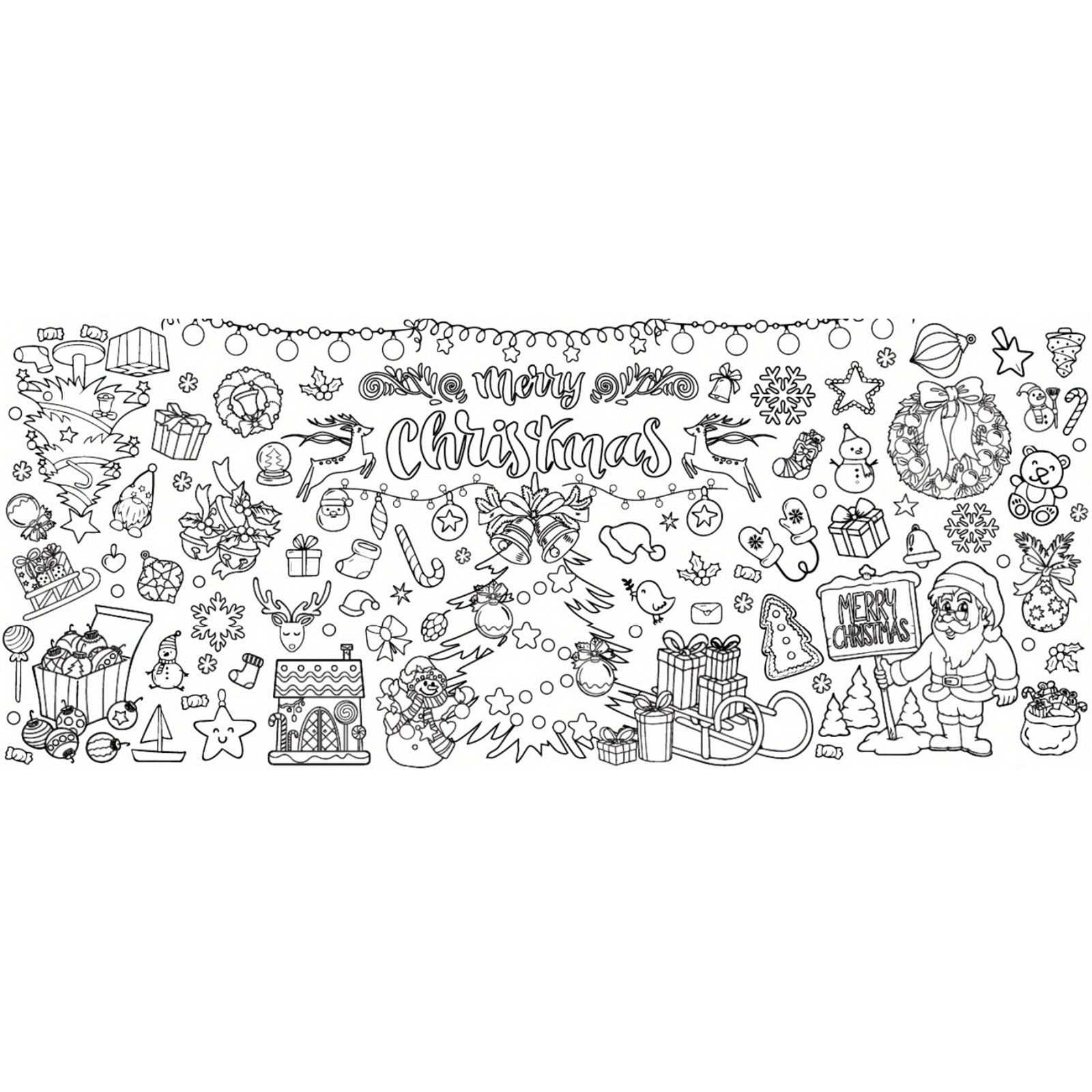 Xmas Giant Coloring Poster/Tablecloth-Christmas Crafts for Kids-30 x 72 ...
