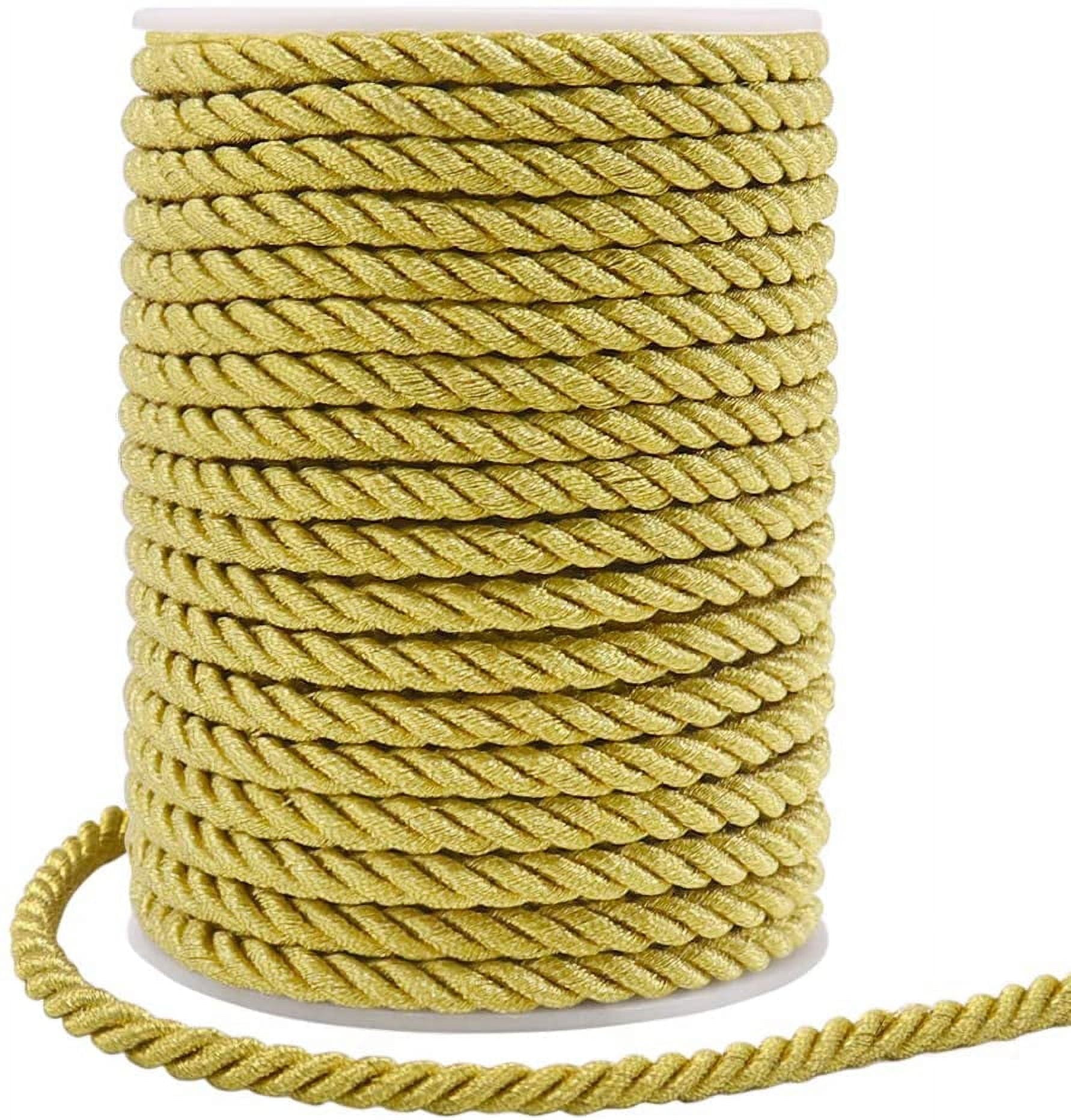 Xmas Gold Cord 5mm Twisted Cord Trim, 59 Feet Gold Rope for Curtain ...