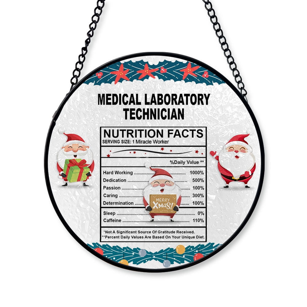Xmas Medical Laboratory Technician Stained Glass Window Hanging ...