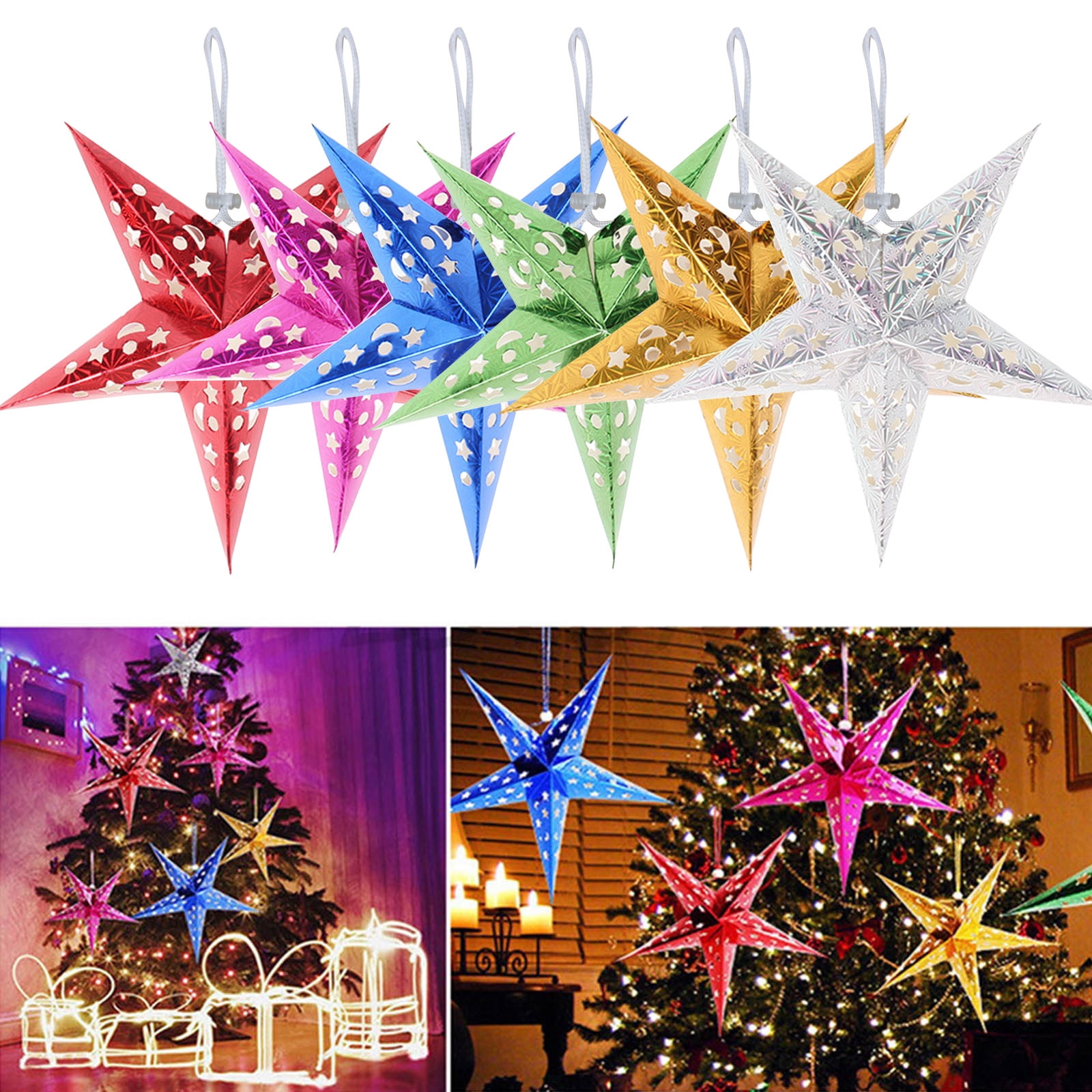 Xmas Paper Star Christmas Tree Ornament, 18 Inch Christmas Decorations ...