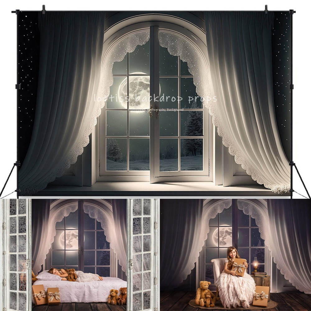 Xmas Rooftop Windows Backdrops Kids Photography Child Adult Photocall ...