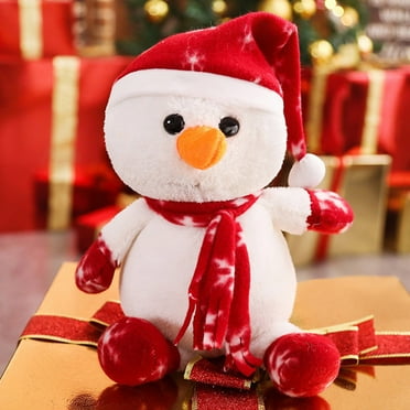 Snowman Stuffed Doll Christmas Plush Toy Adorable Holiday Decor (White ...
