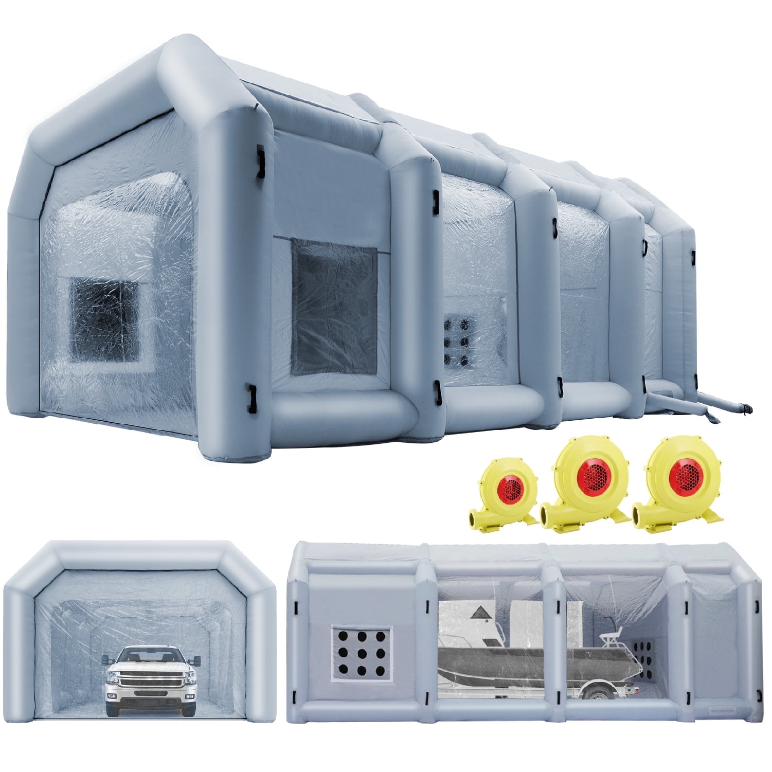 Xmaybang Inflatable Paint Booth 39x16.5x13ft with 3 Blowers Inflatable ...