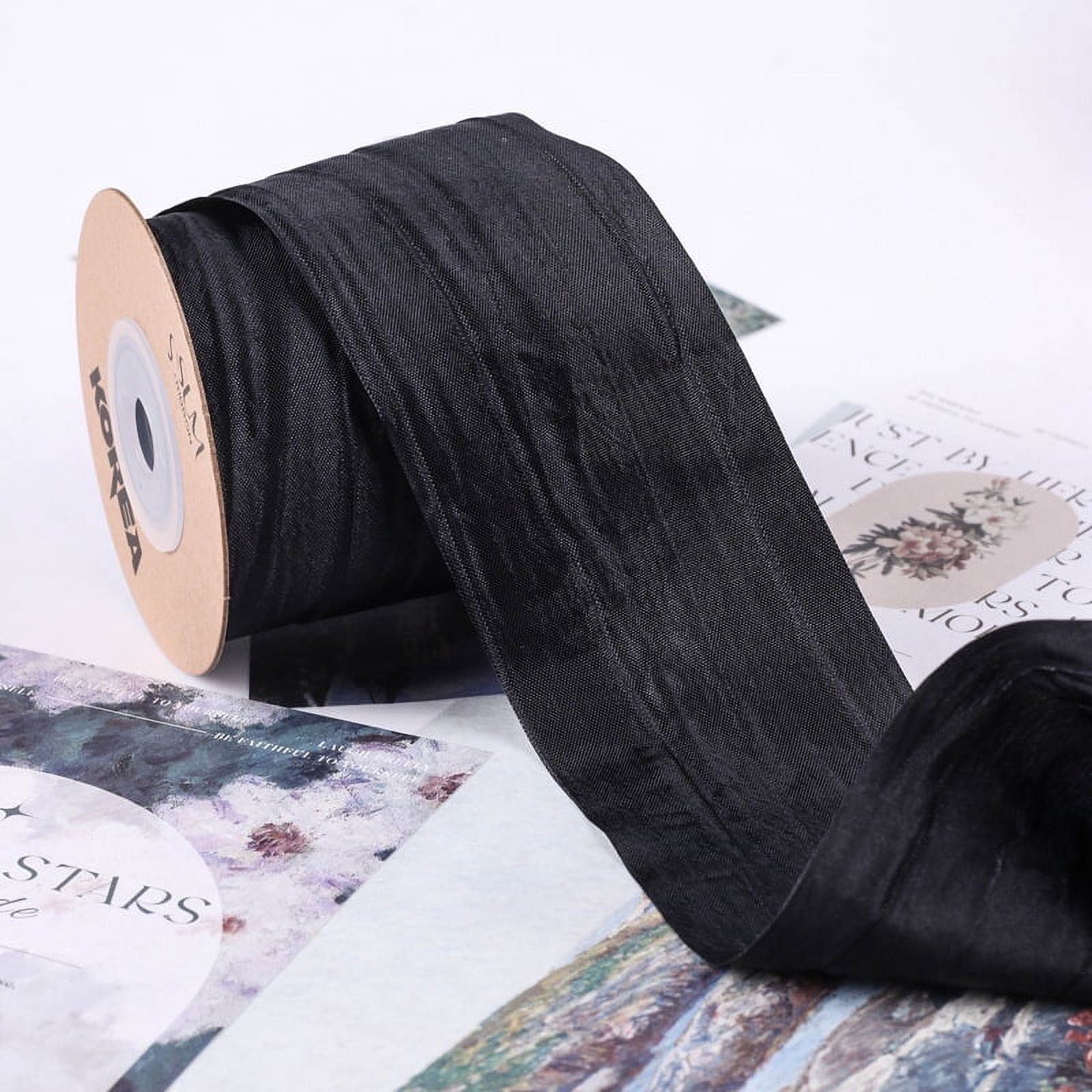 XmhyTop 10 Yards Fabric Crinkled Ribbon,Silk-Like Wrinkled Ribbons,for ...