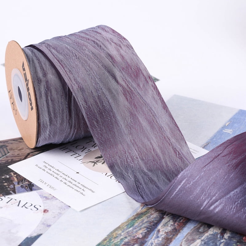 XmhyTop 10 Yards Fabric Crinkled Ribbon,Silk-Like Wrinkled Ribbons,for ...