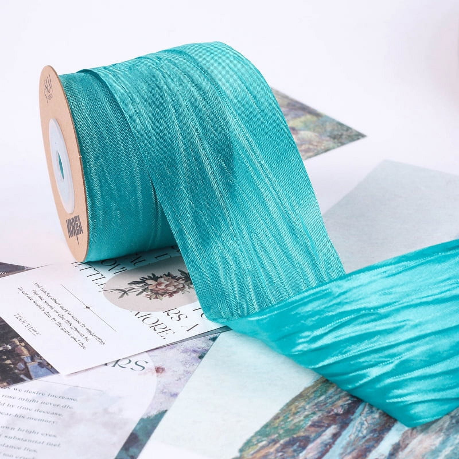 XmhyTop 10 Yards Fabric Crinkled Ribbon,Silk-Like Wrinkled Ribbons,for ...