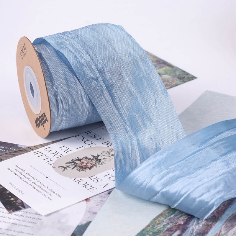 XmhyTop 10 Yards Fabric Crinkled Ribbon,Silk-Like Wrinkled Ribbons,for ...