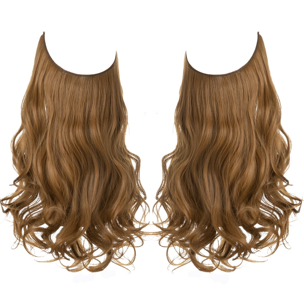 XmhyTop 18" Long Wavy Curly Hair Topper with Invisible Fishline ...