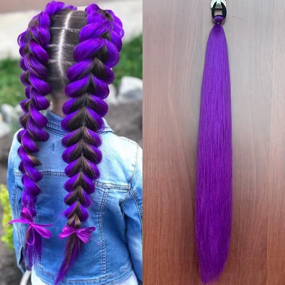 XmhyTop 2 Pack 24 Inch Ponytail Extensions, Elastic Tie Wrap Around ...