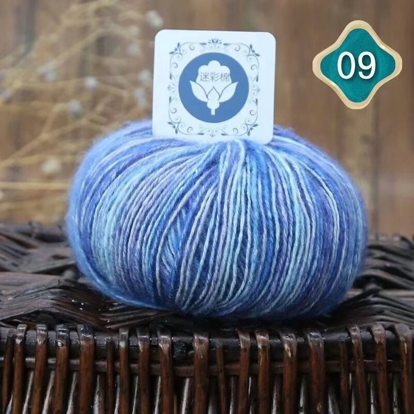 XmhyTop 2 Roll 100g(50g/Roll) Total Mixed Color Cotton Yarn, Soft High ...