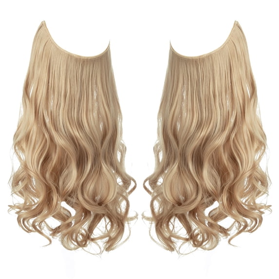 XmhyTop 22" Long Wavy Curly Hair Topper with Invisible Fishline ...