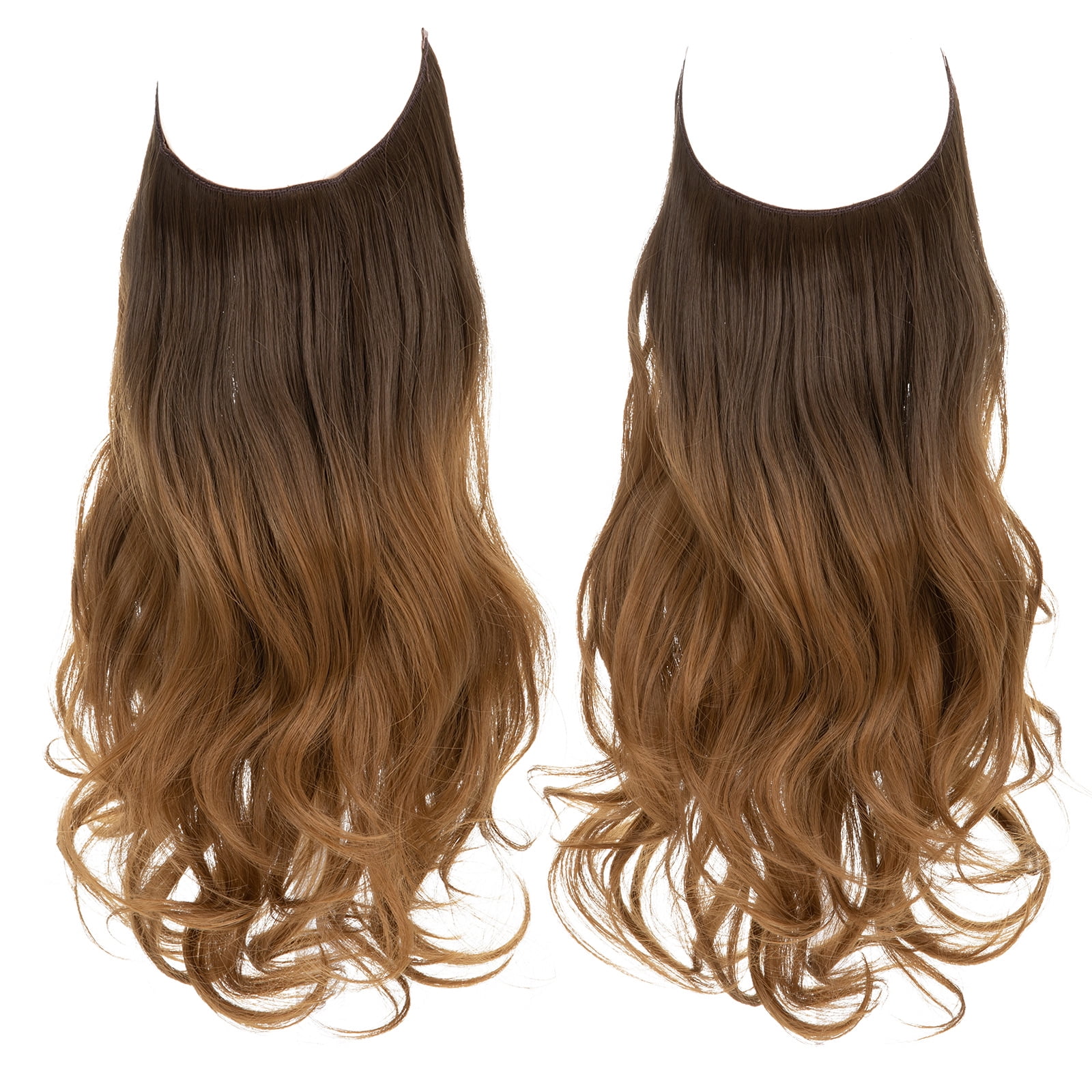 XmhyTop 22" Long Wavy Curly Hair Topper with Invisible Fishline ...