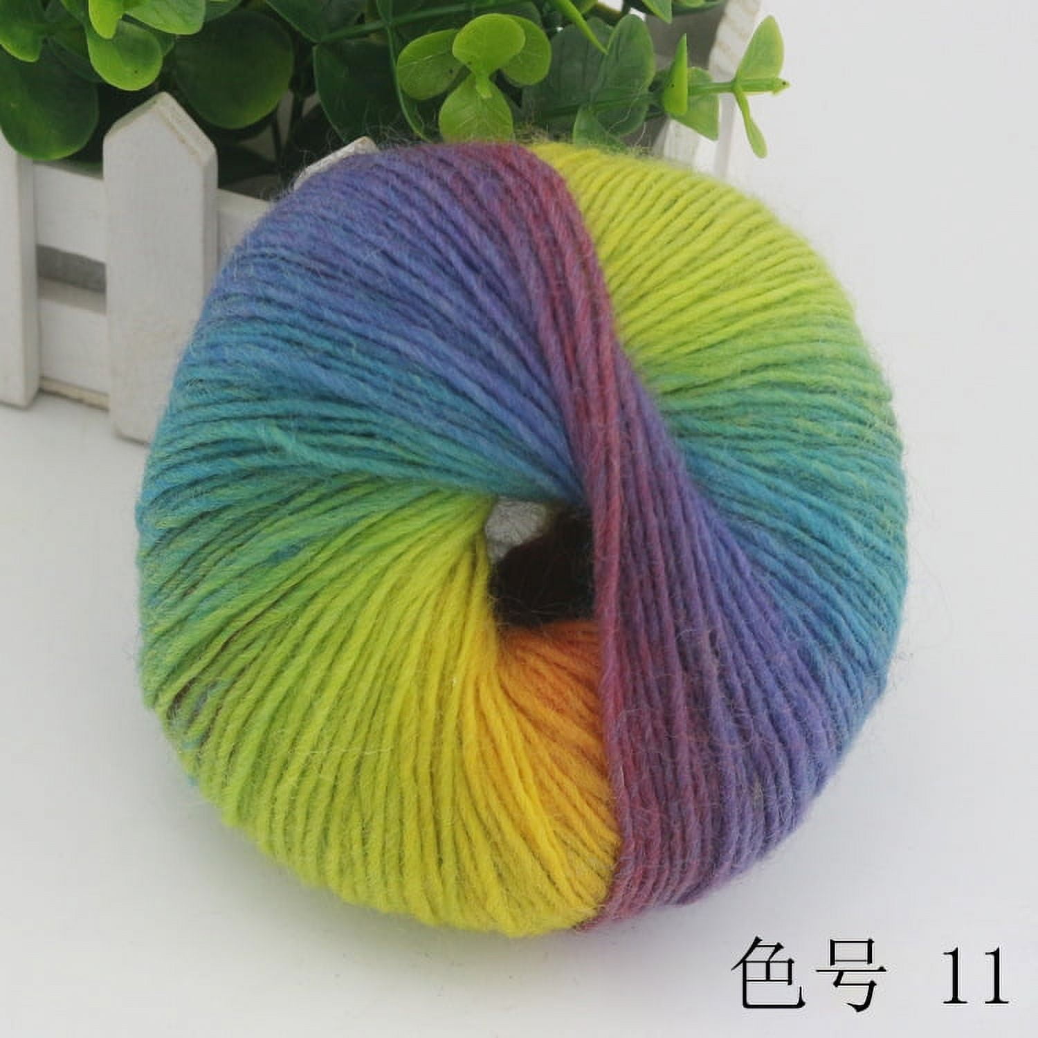 XmhyTop 4 Pack Rainbow Soft Yarn 100% Wool Gradient Multi Color Yarn ...