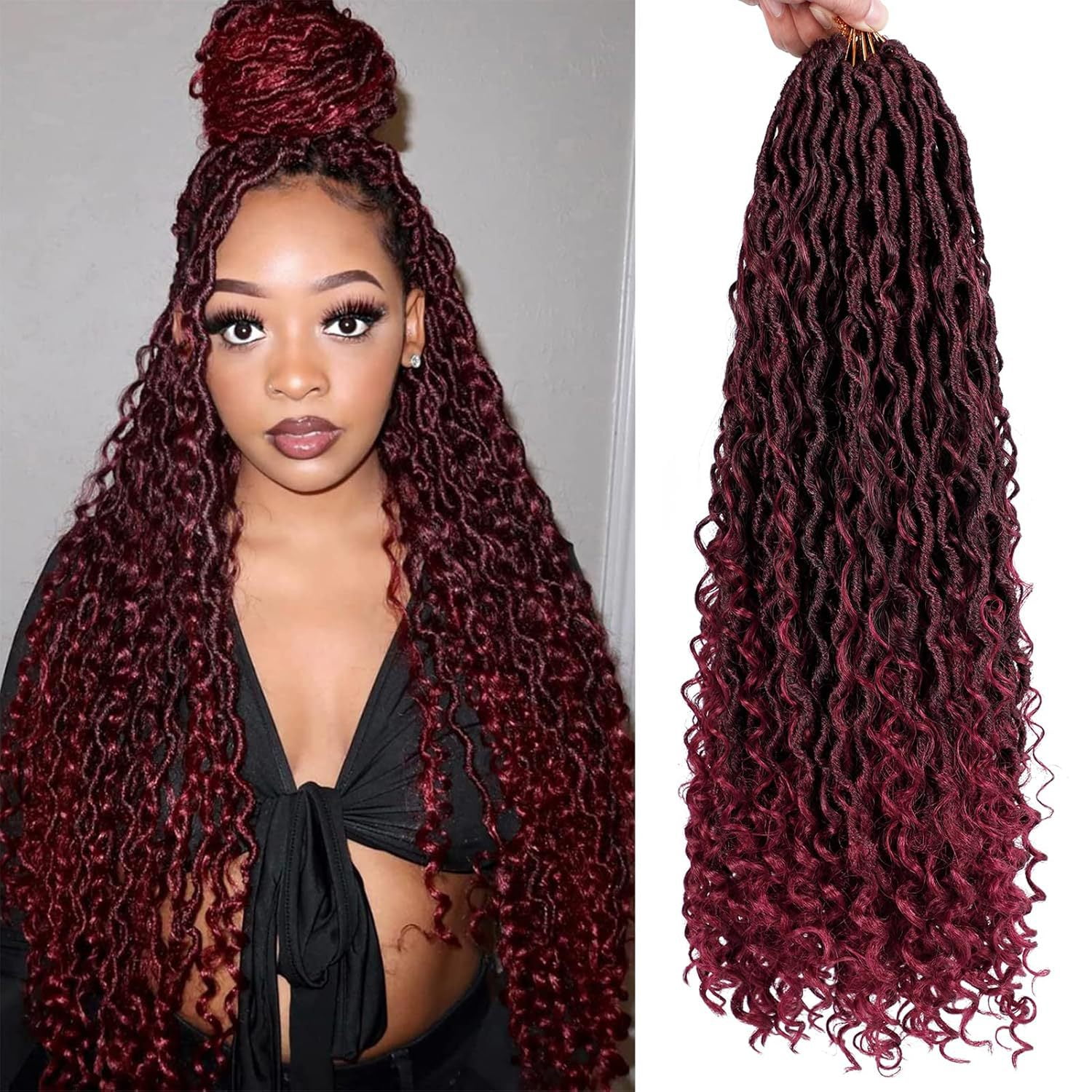 XmhyTop 6 Packs 14 Inch Pre-Looped Faux Locs Crochet Hair, Soft Locs ...