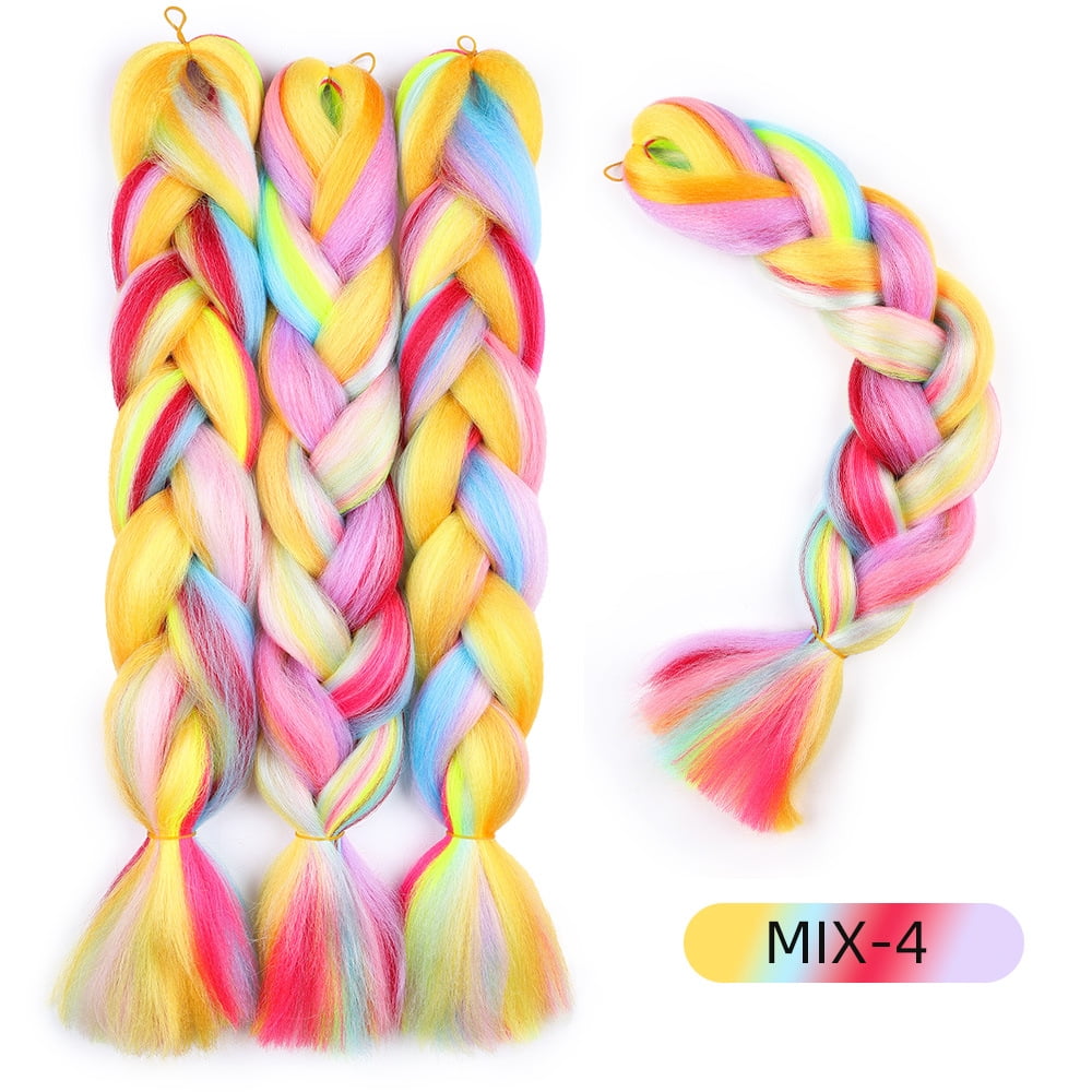 XmhyTop 6 Packs 24 Inch Colorful Braiding Hair Extensions, Ombre ...