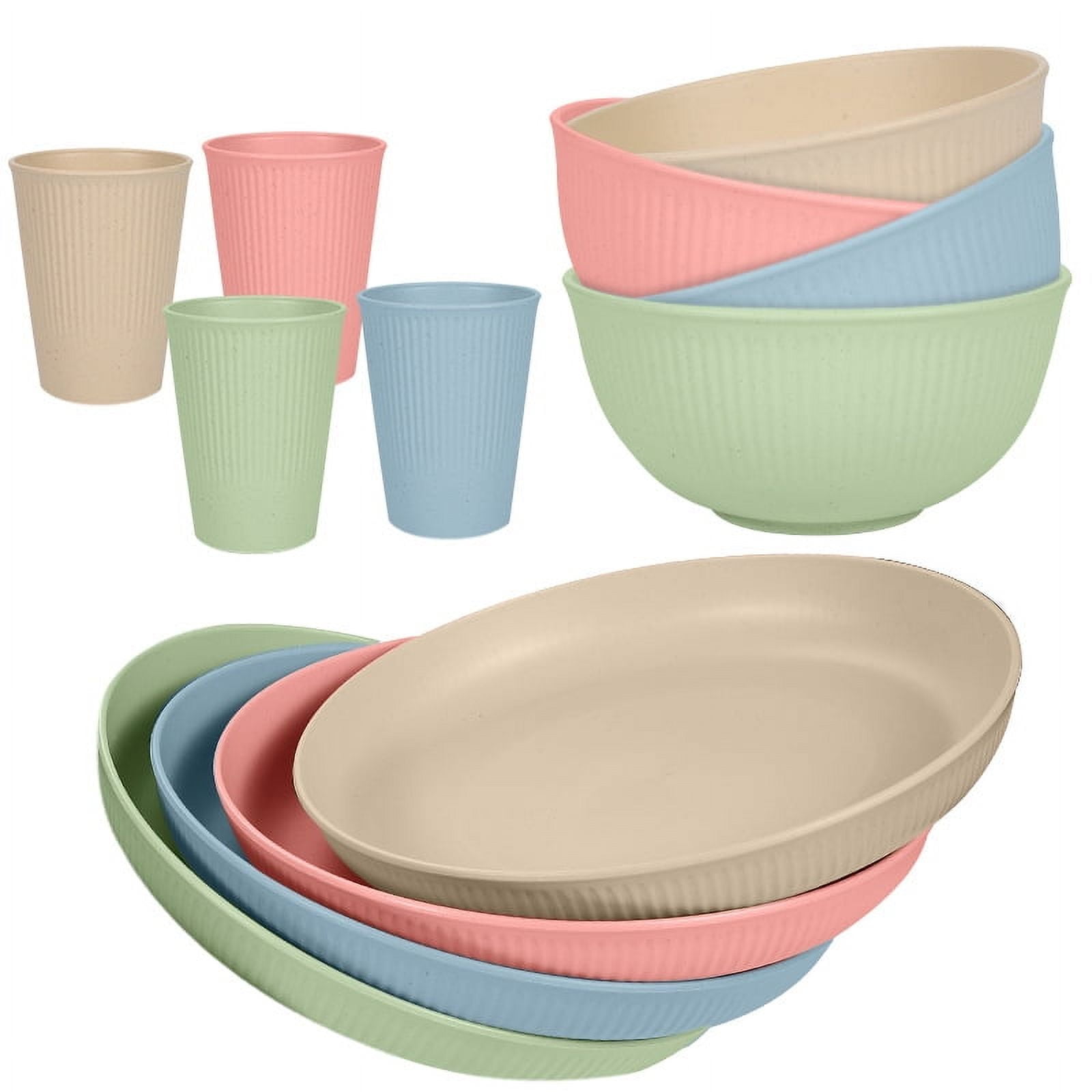 XmhyTop-A 12-Piece Dinner Plate Set - Dinnerware Sets for Family Meals ...