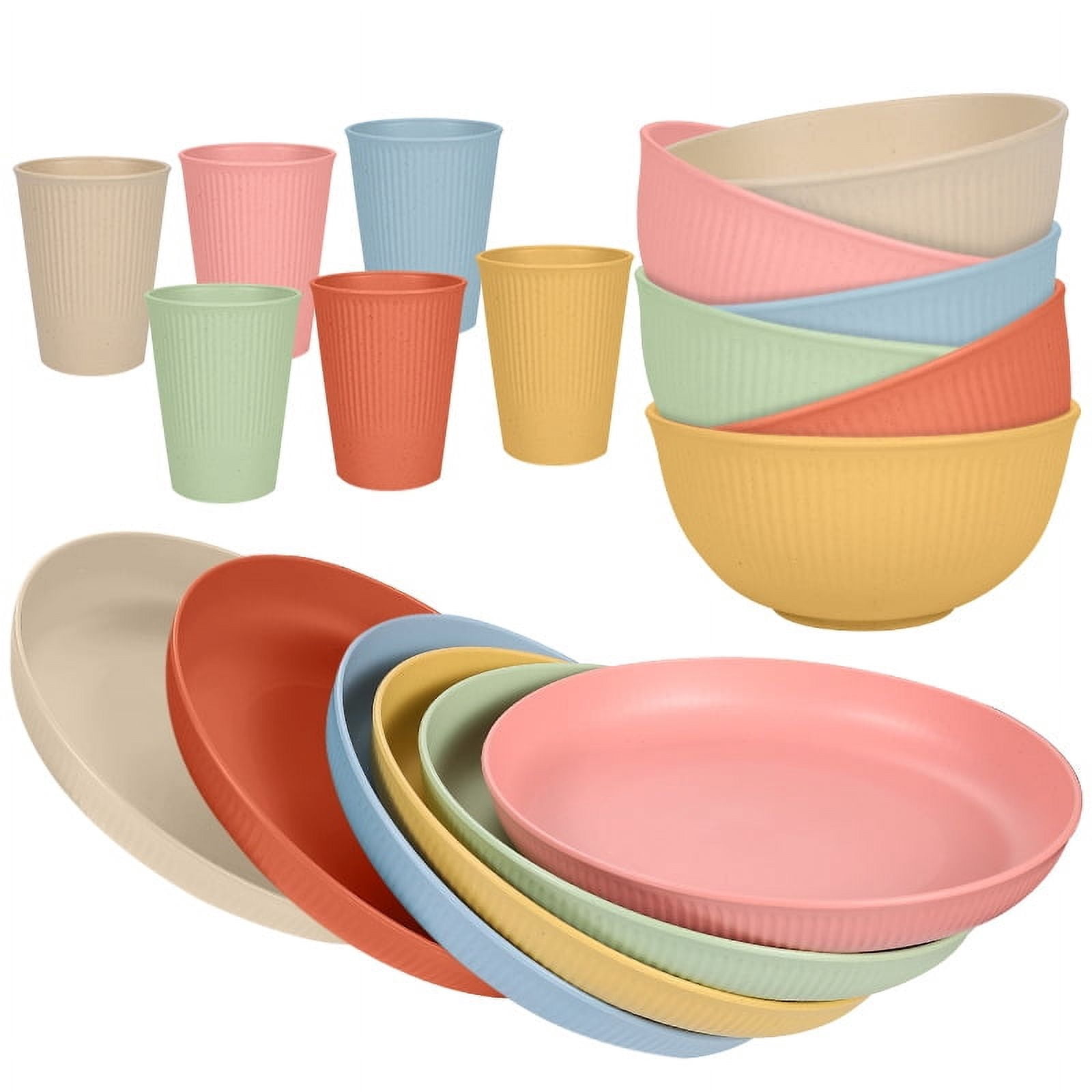 XmhyTop-A 18-Piece Dinner Plate Set - Dinnerware Sets for Family Meals ...