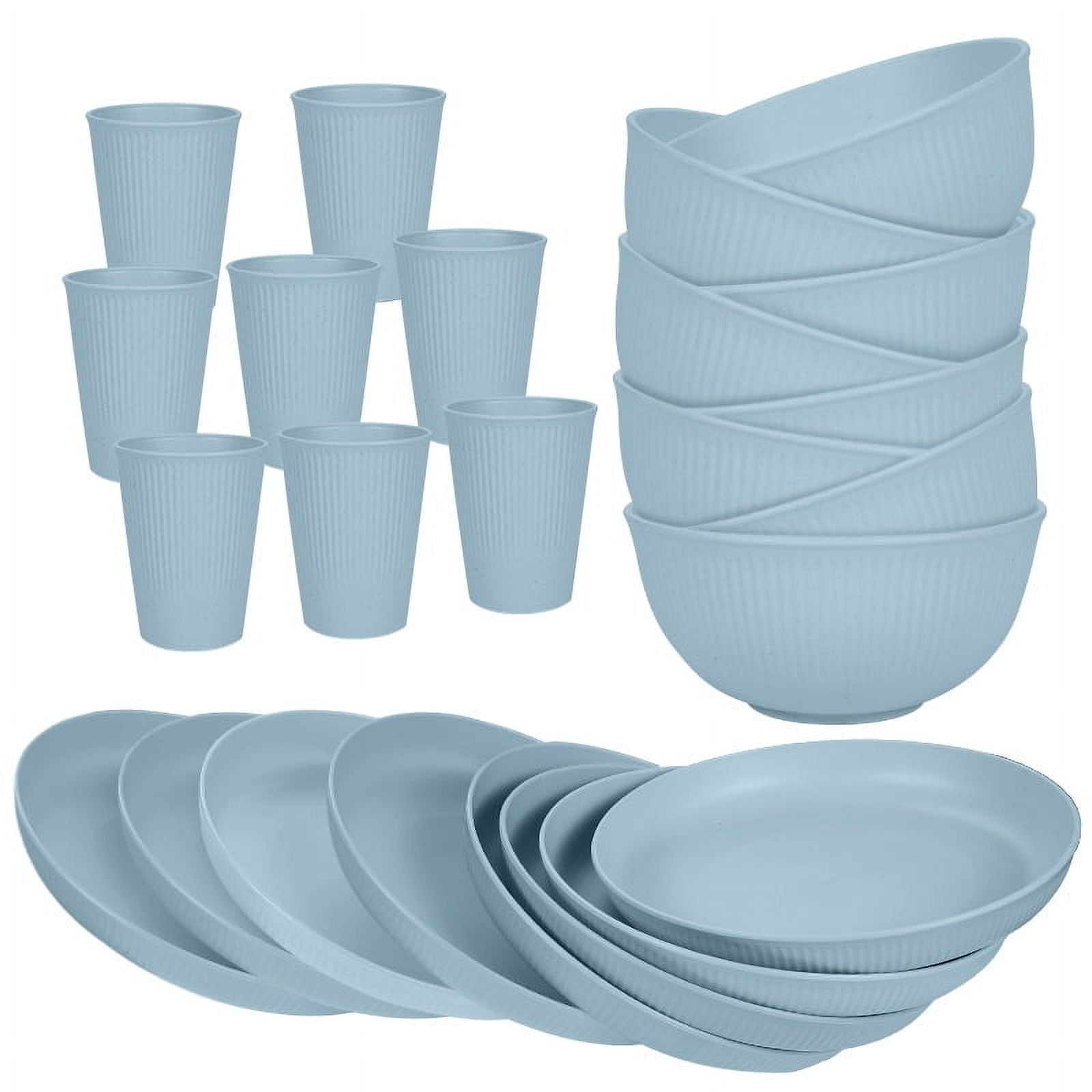 XmhyTop-A 24-Piece Dinner Plate Set - Dinnerware Sets for Family Meals ...