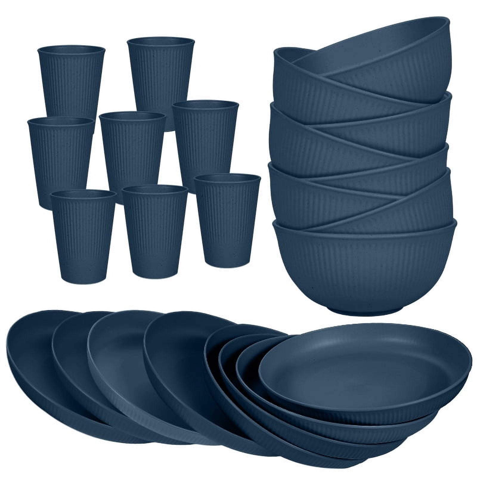 XmhyTop-A 24-Piece Dinner Plate Set - Dinnerware Sets for Family Meals ...