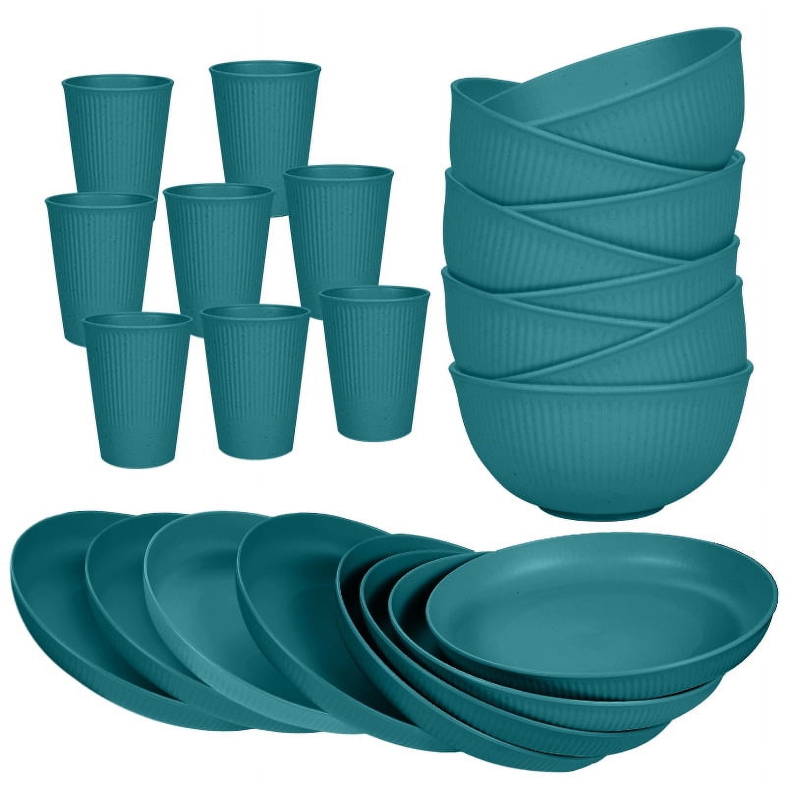 XmhyTop-A 24-Piece Dinner Plate Set - Dinnerware Sets for Family Meals ...