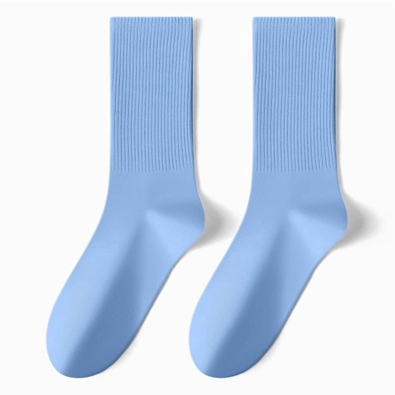 XmhyTop-A 3-Pack Cotton Crew Socks Solid Color Athletic Calf Socks ...