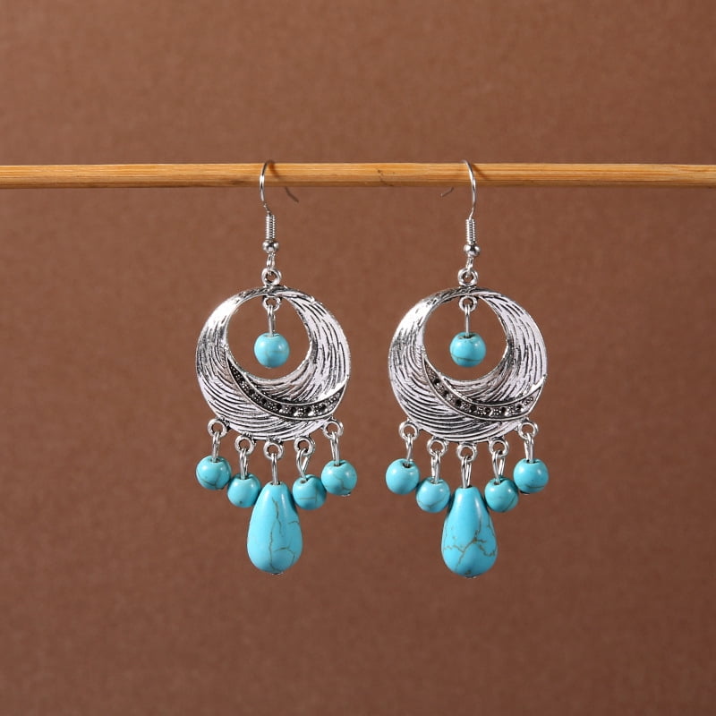 XmhyTop-A Bohemian Turquoise Drop Dangle Earrings 1 Pair,B22 - Walmart.com
