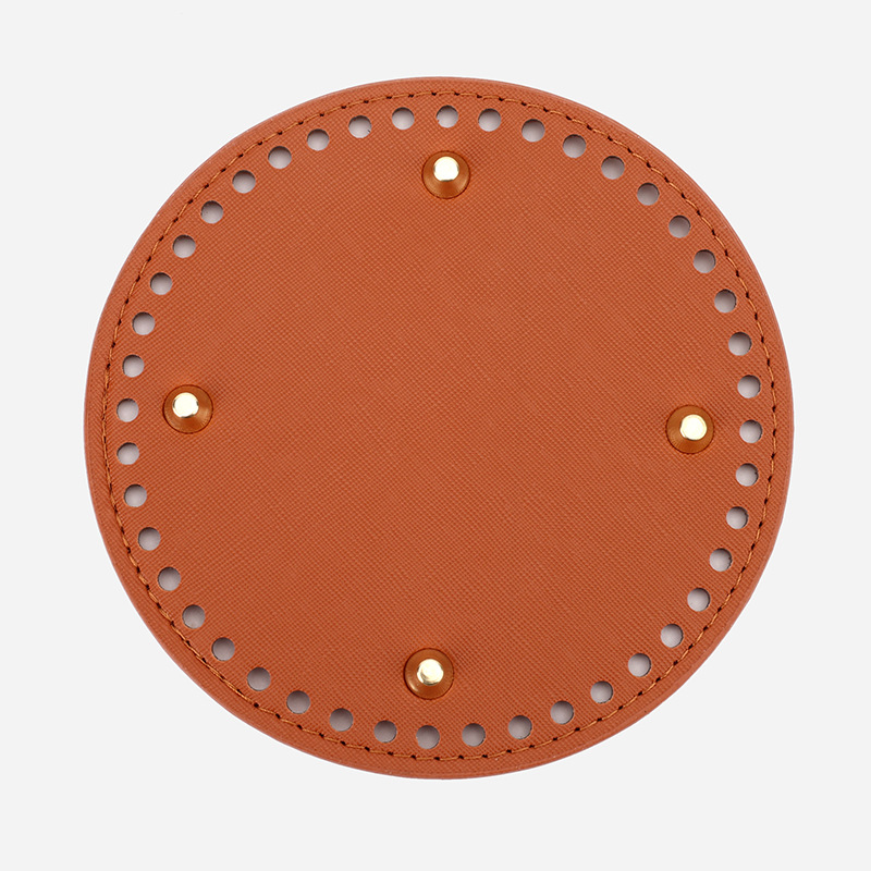 XmhyTop-A Brown Round Bag Base 15*15cm PU Bag Bottom Pad for Purse ...